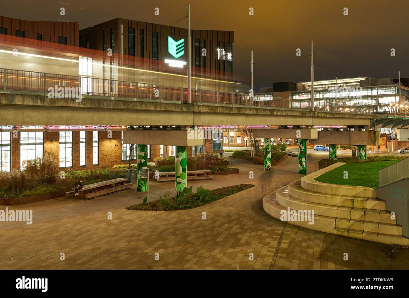 Re developed open space in Nottingham city center, UK Stock Photo - Alamy