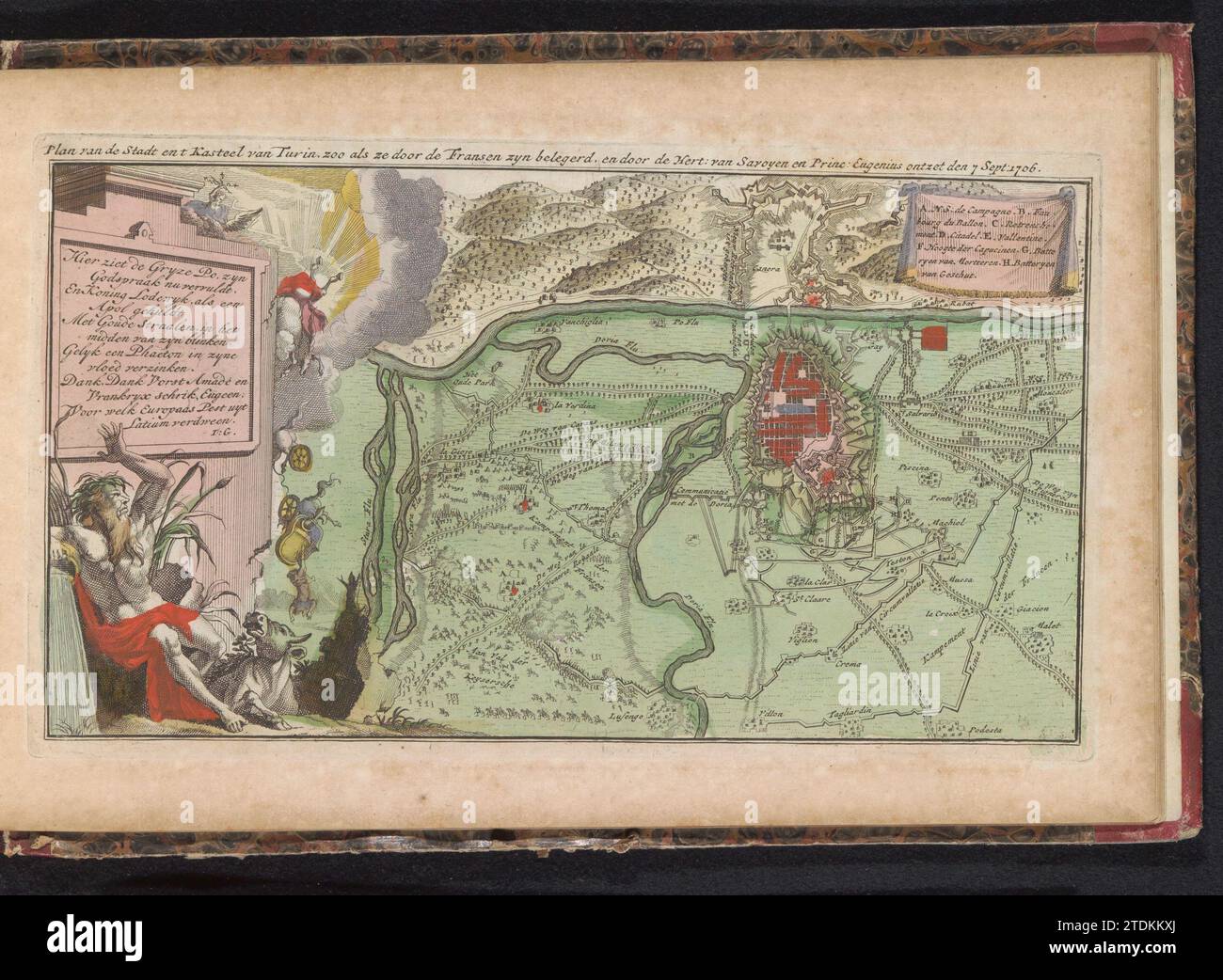 Relief of Turin, 1706, Anonymous, 1735 Map of the Italian city of Turin ...