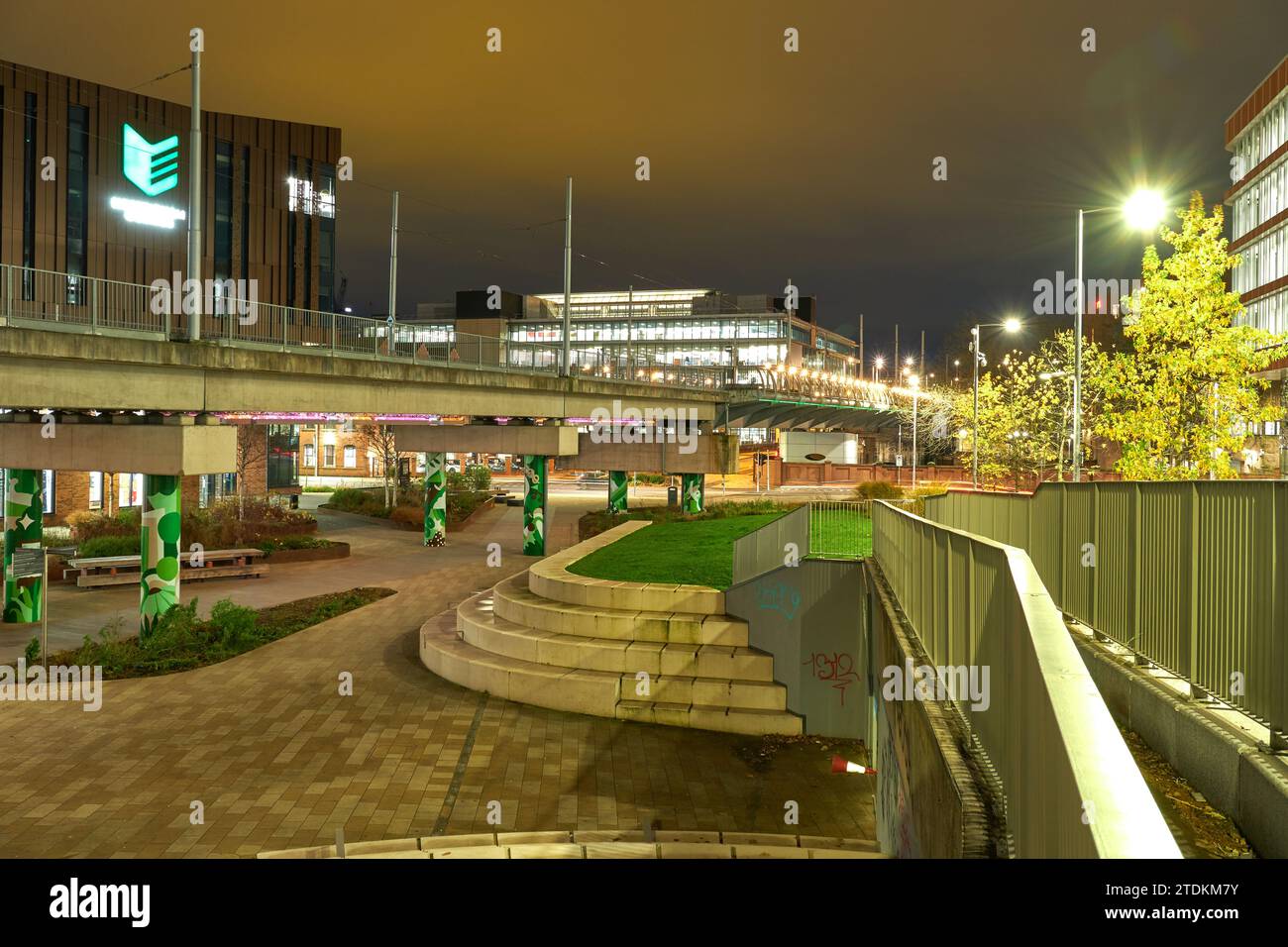 Re developed open space in Nottingham city center, UK Stock Photo - Alamy