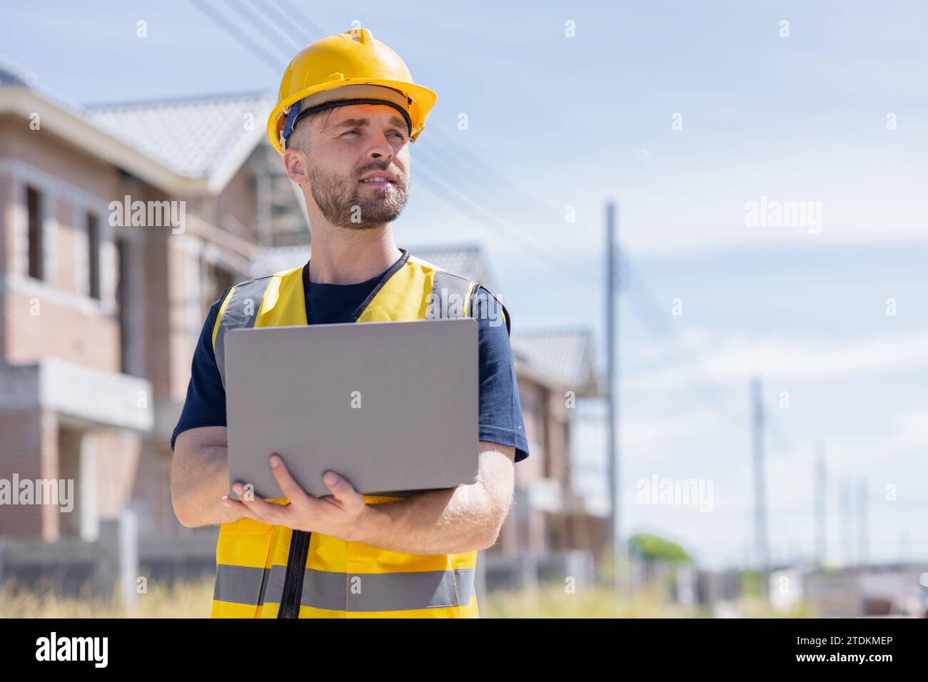 Professional construction worker engineer male. Real estate house ...