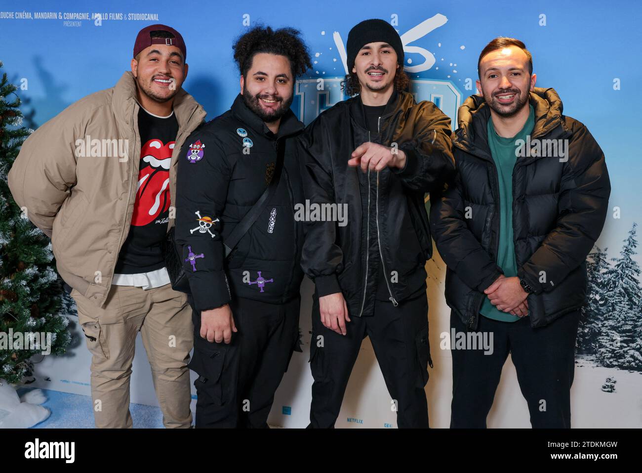 Paris, France. 18th Dec, 2023. Abd-el-Kader Biskri, Walid Ben Amar, Ichem Bougheraba and Lahcene ...