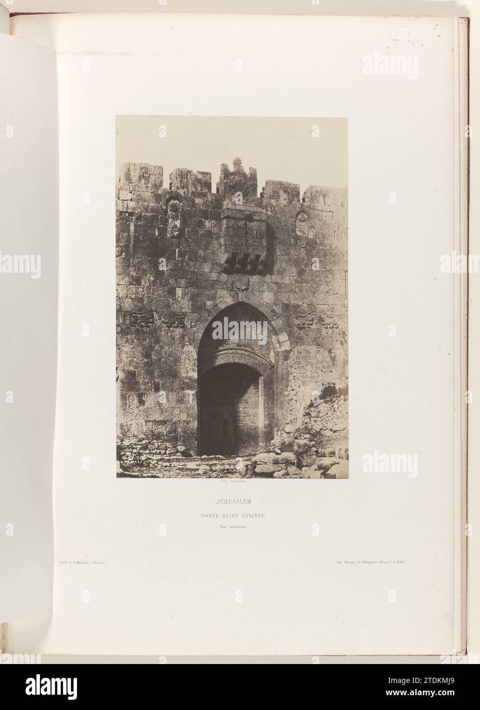 Leeuwenpoort Te Jeruzalem, Auguste Salzmann, 1854 - 1856 Jeruzalemprinter: Lillepublisher: Paris ...