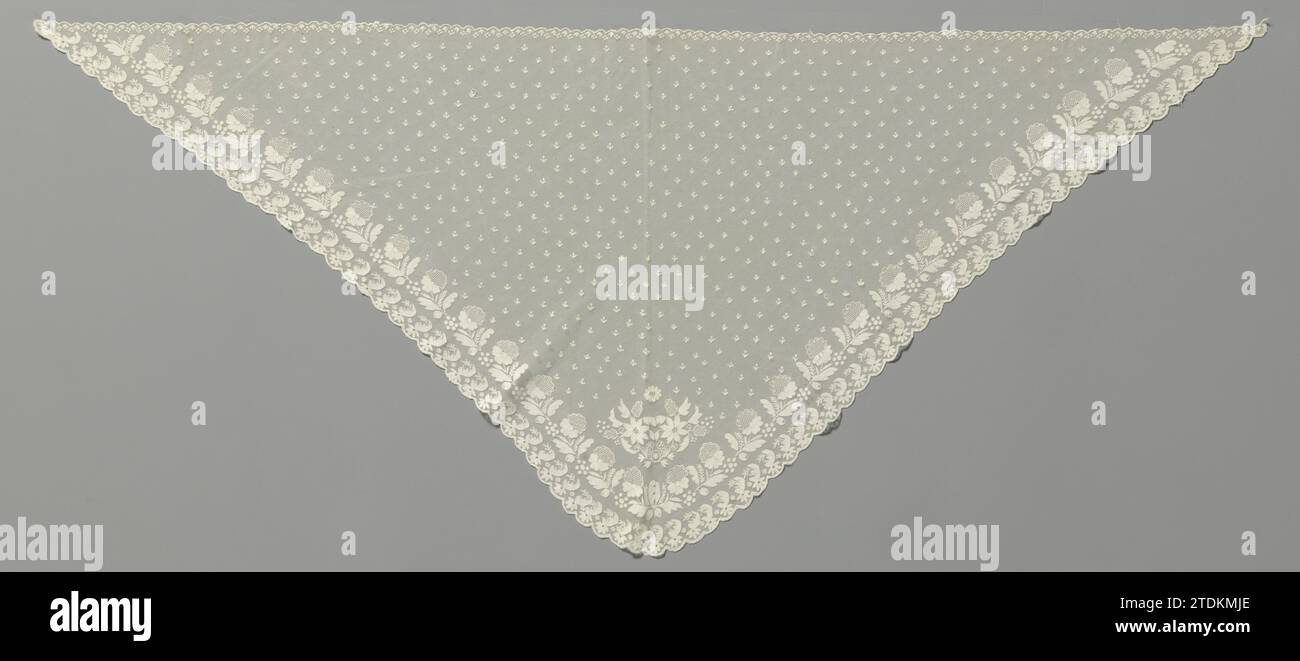 Machinal side with tambourer work and needle side decorative fillings ...