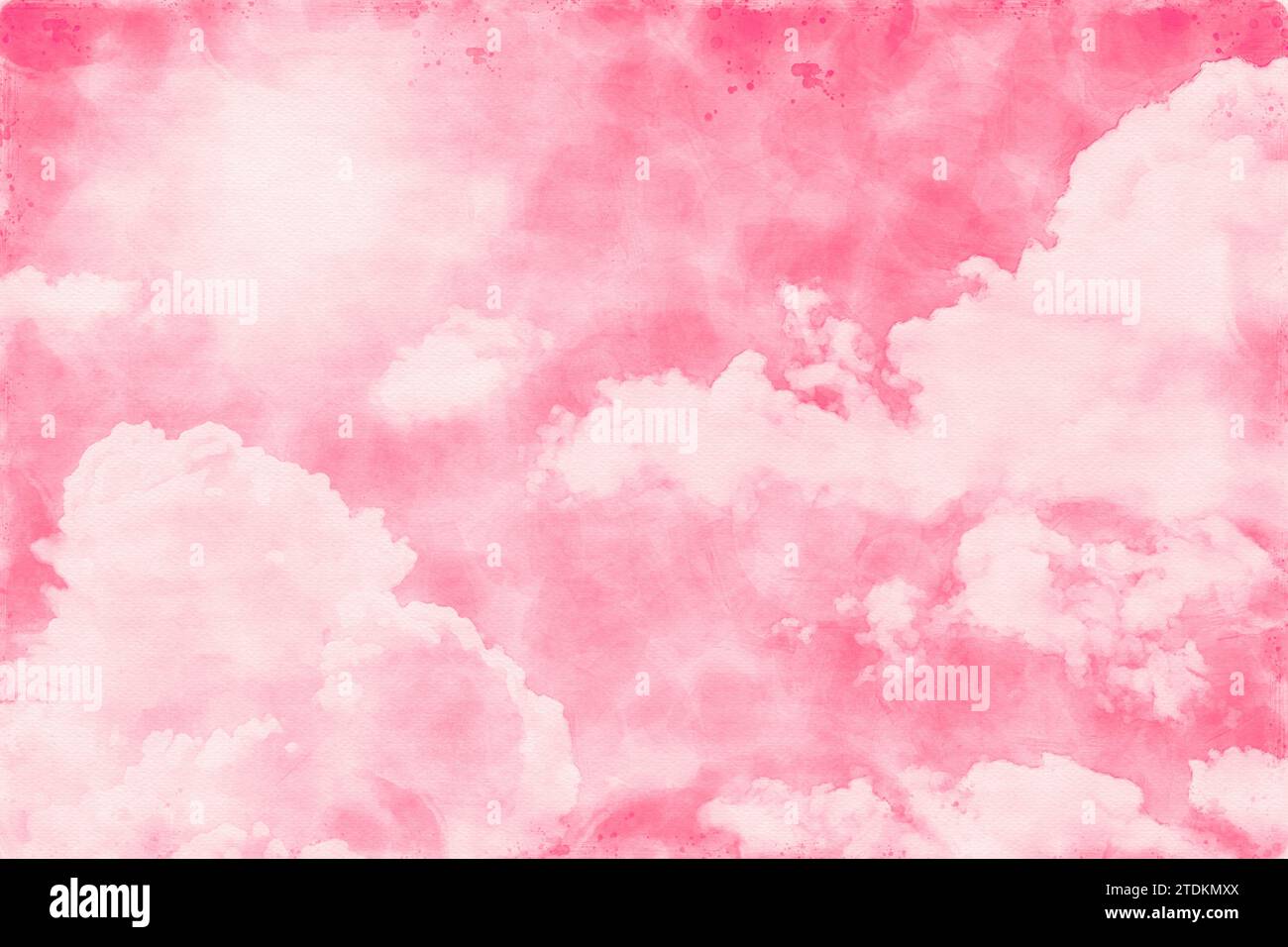 pink sky sweet water color painting effect nature pain art hand drawing ...