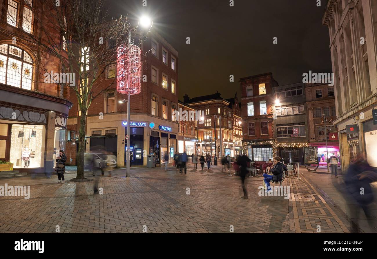 Nottingham city center at night Stock Photo - Alamy