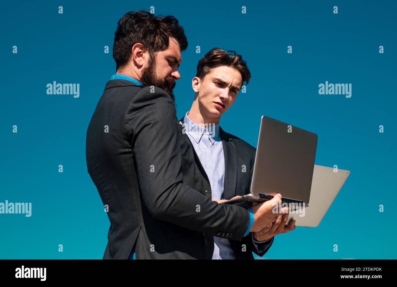 CEO coworkers. Business teamwork concept. Team with laptop. Business ...