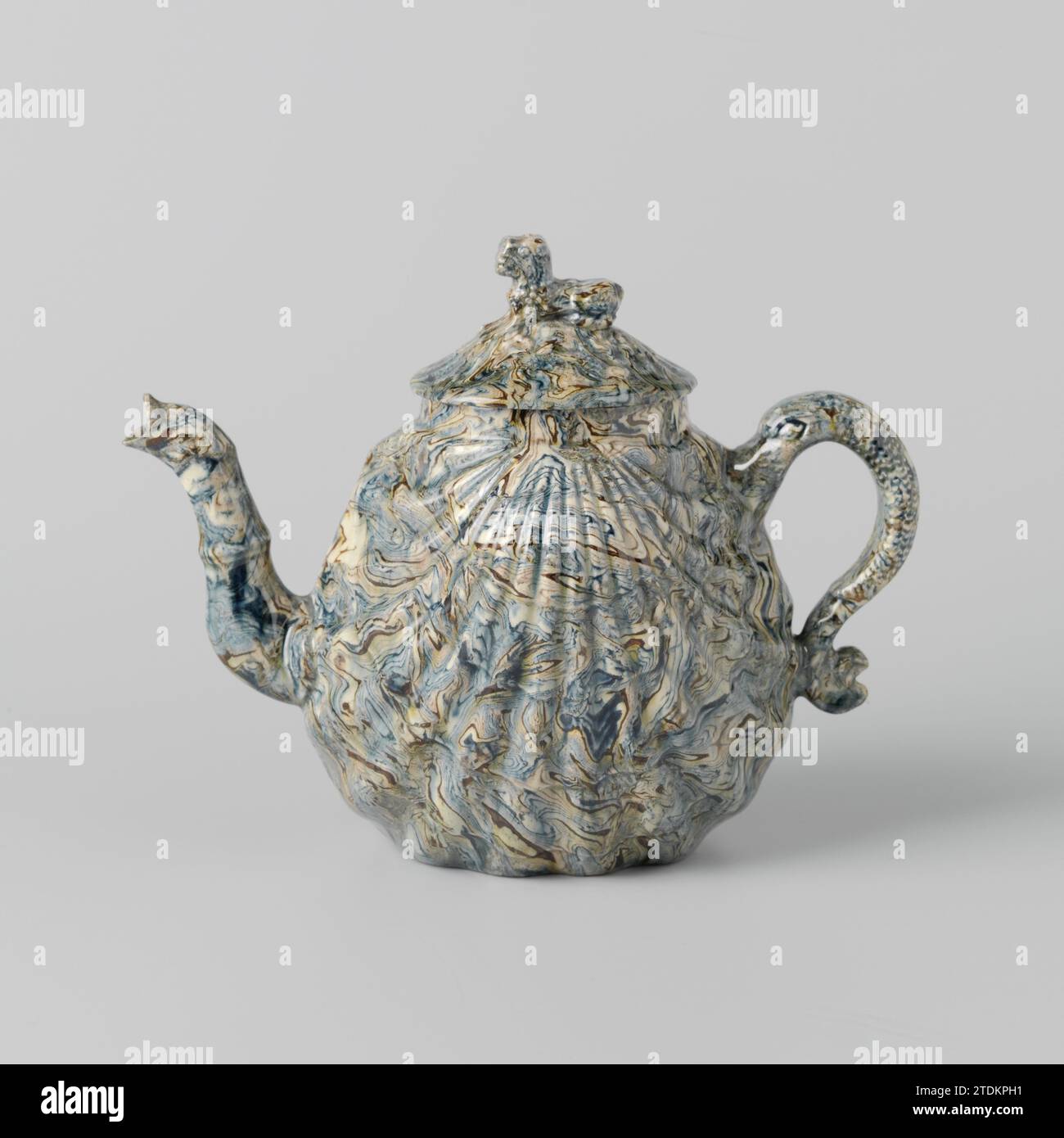Teapot of hard baked earthenware; Staffordshire (so -called Whieldon ...