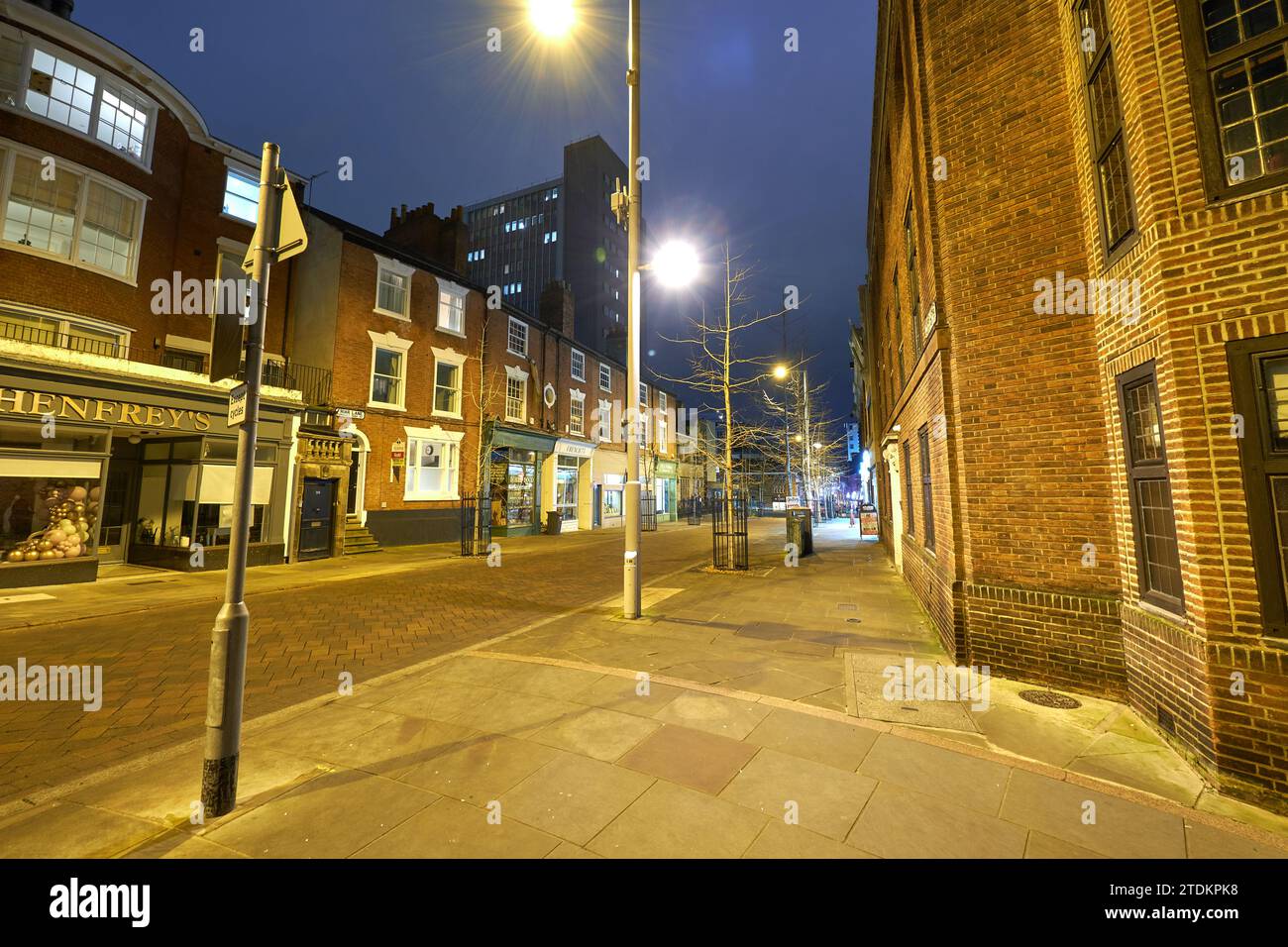 City street at night in Nottingham, UK Stock Photo - Alamy