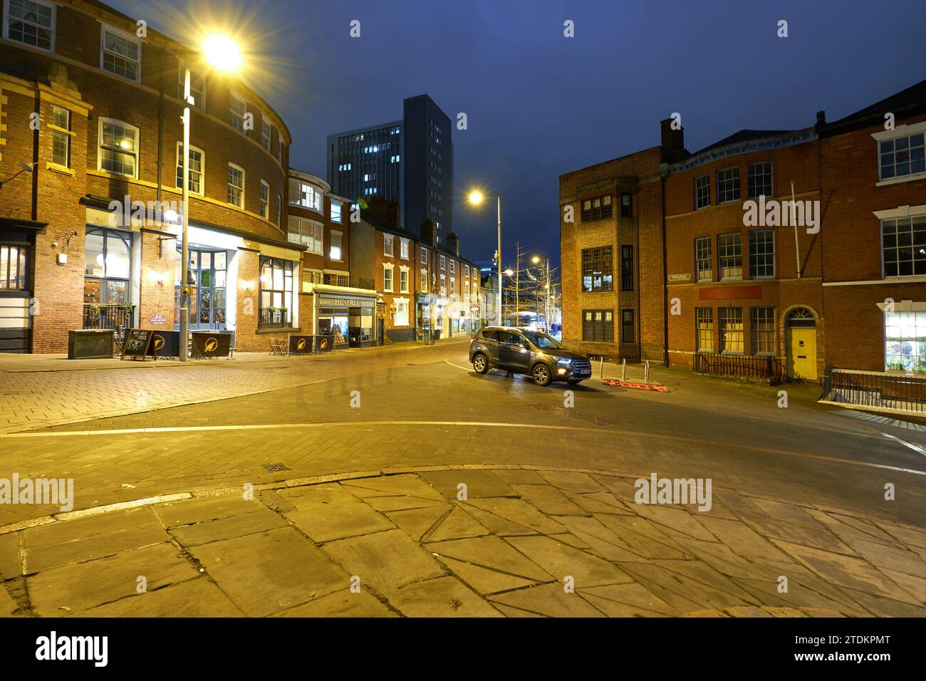 City street at night in Nottingham, UK Stock Photo - Alamy