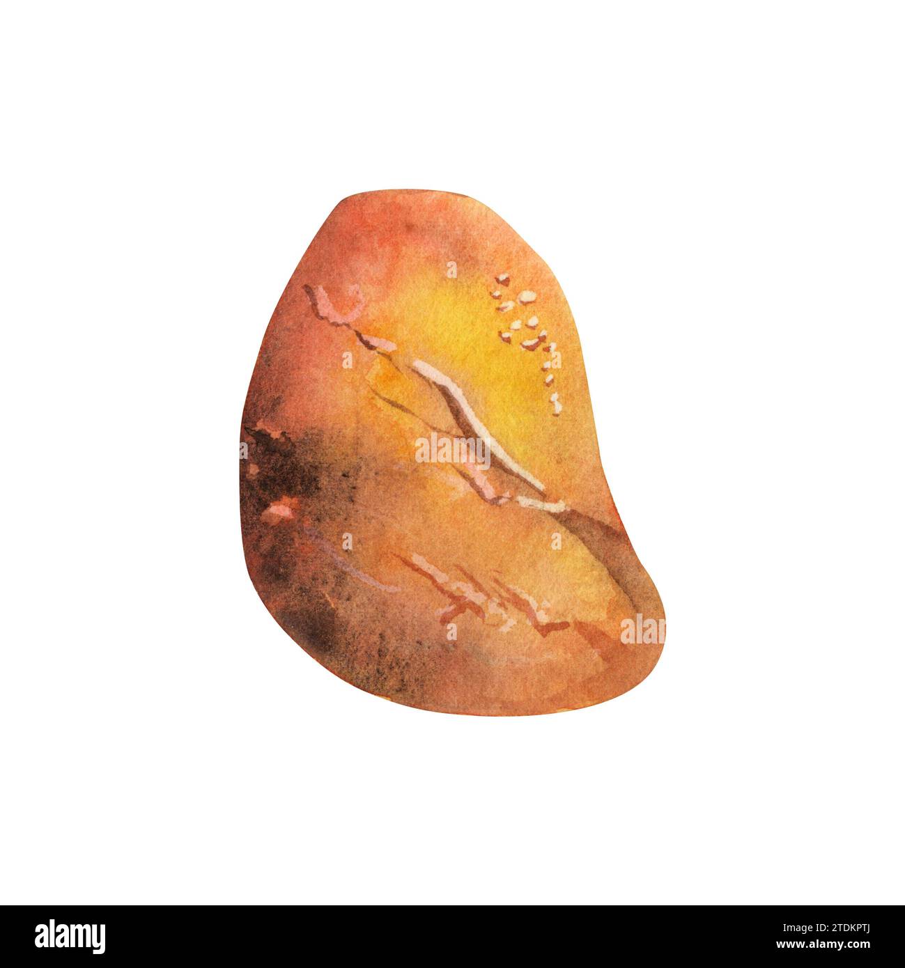 Hand drawn watercolor illustration precious semiprecious jewel gem ...