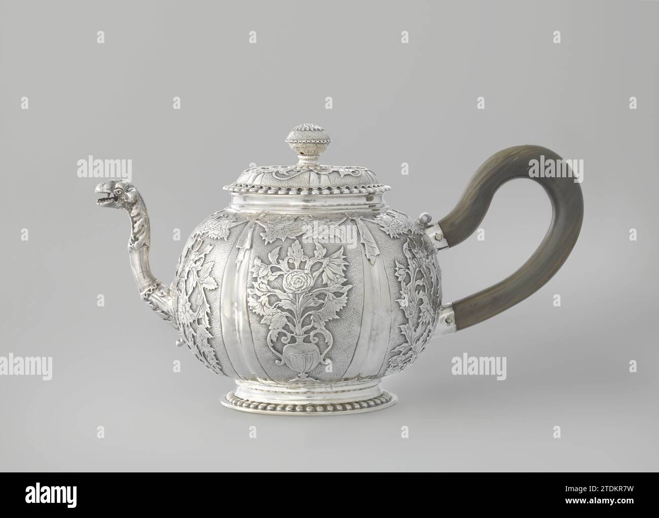 Teepot, Hendrik Danielsz van Pruysen (attributed to), 1696 The round ...