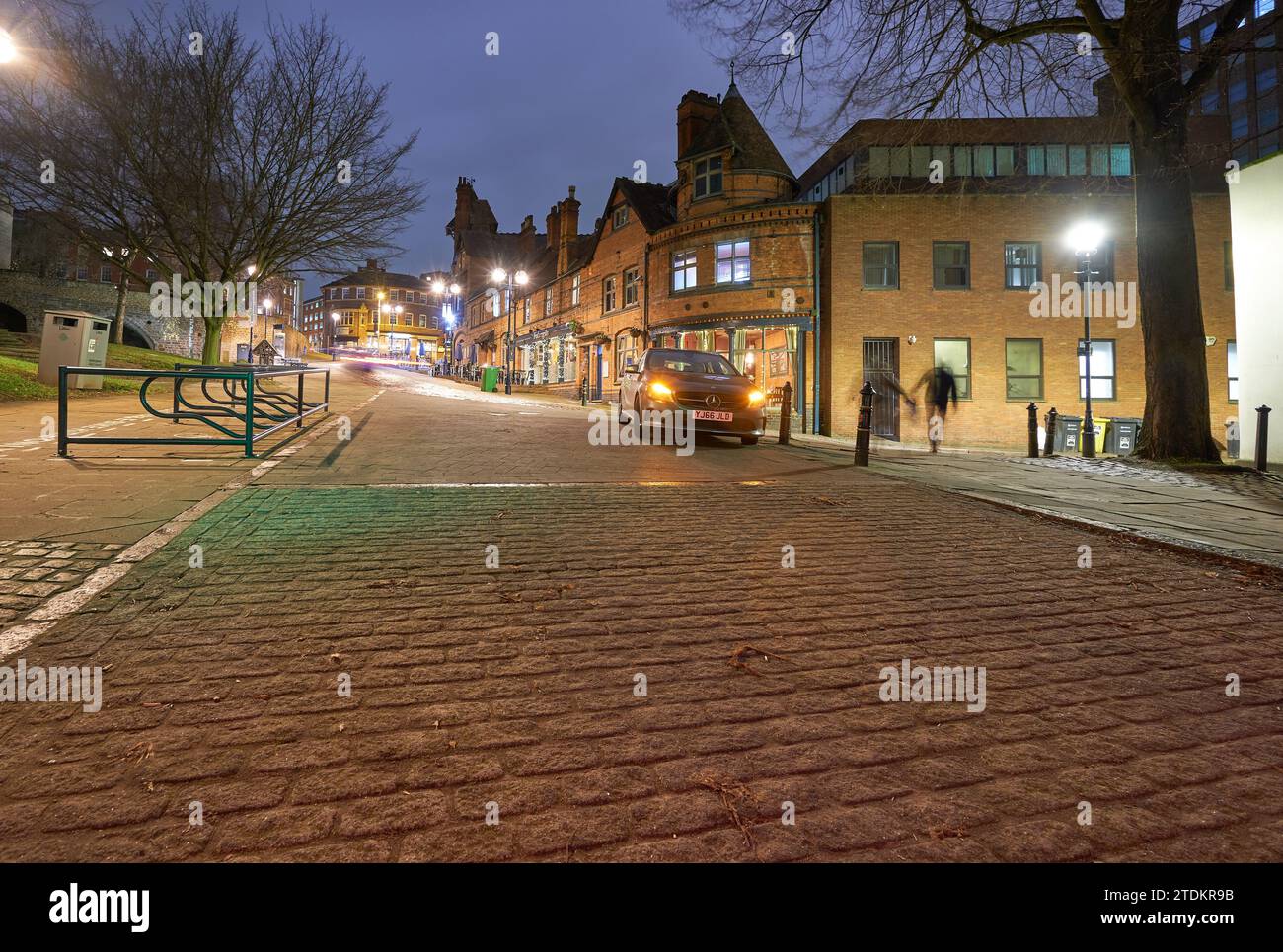City street at night in Nottingham, UK Stock Photo - Alamy