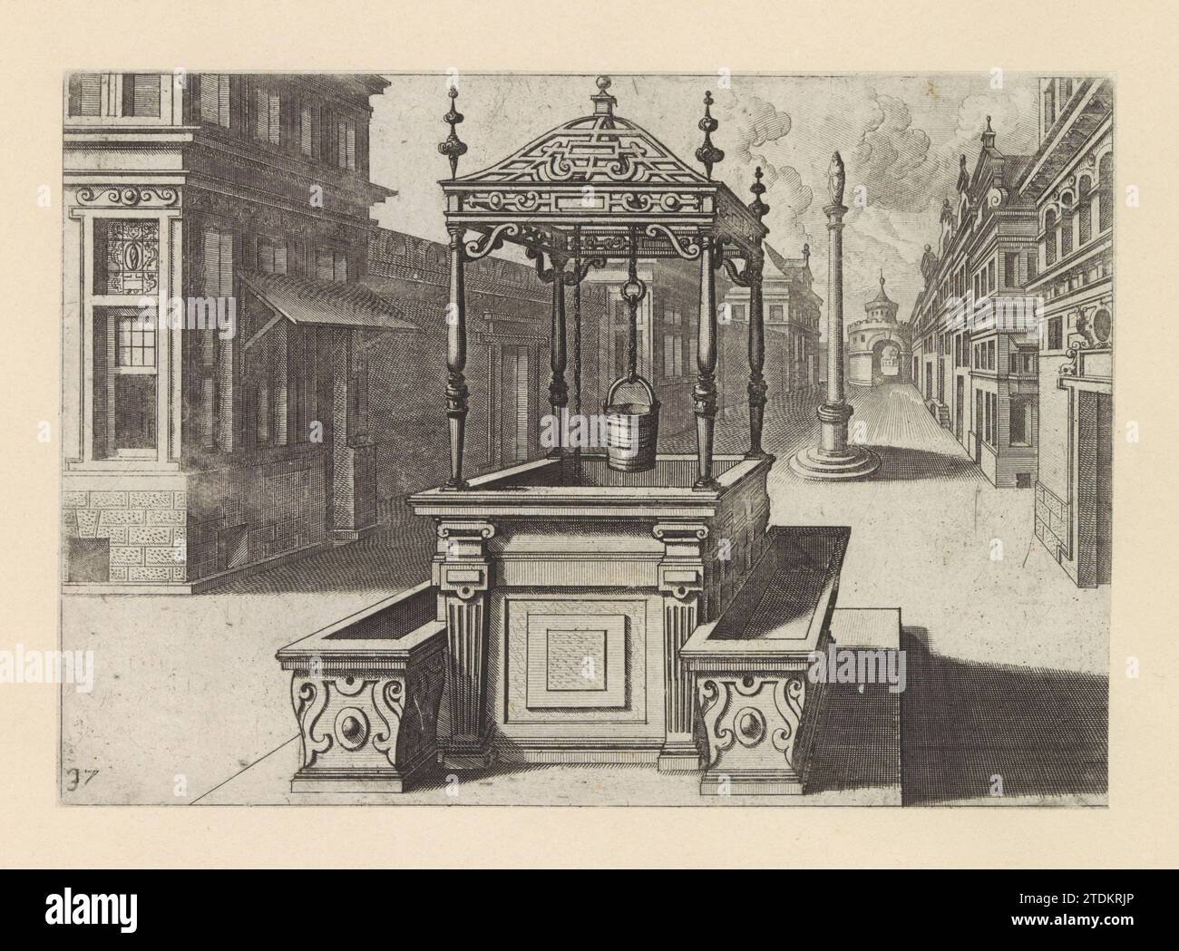 Water well with two lower elongated water basins, Johannes or Lucas van ...