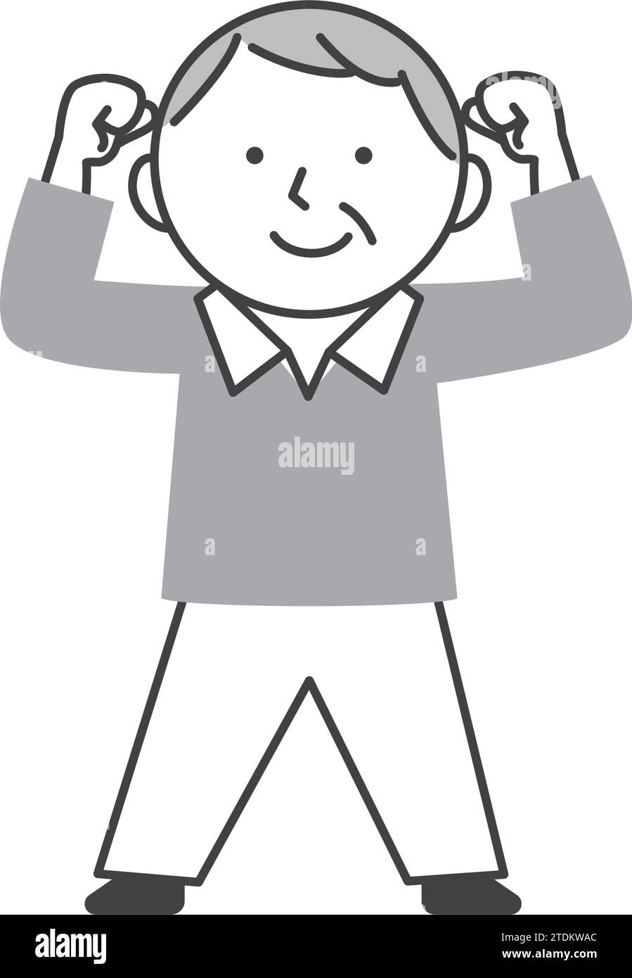 Healthy senior man smiling and doing a fist pump. A simple and cute ...