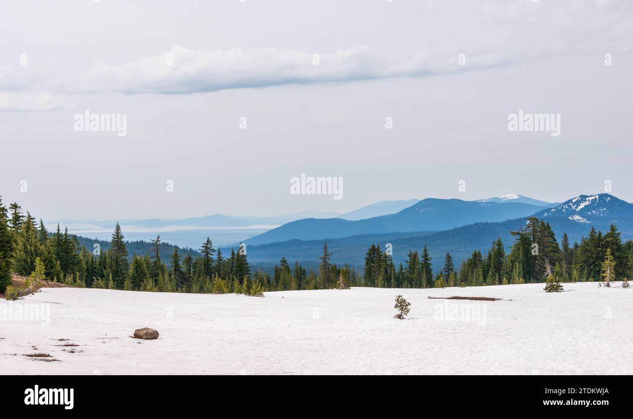 Rim Overlook at Crater Lake National Park in Oregon, USA Stock Photo ...