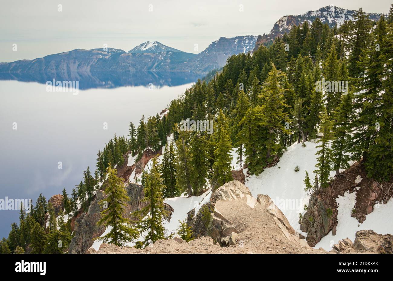 Rim Overlook at Crater Lake National Park in Oregon, USA Stock Photo ...