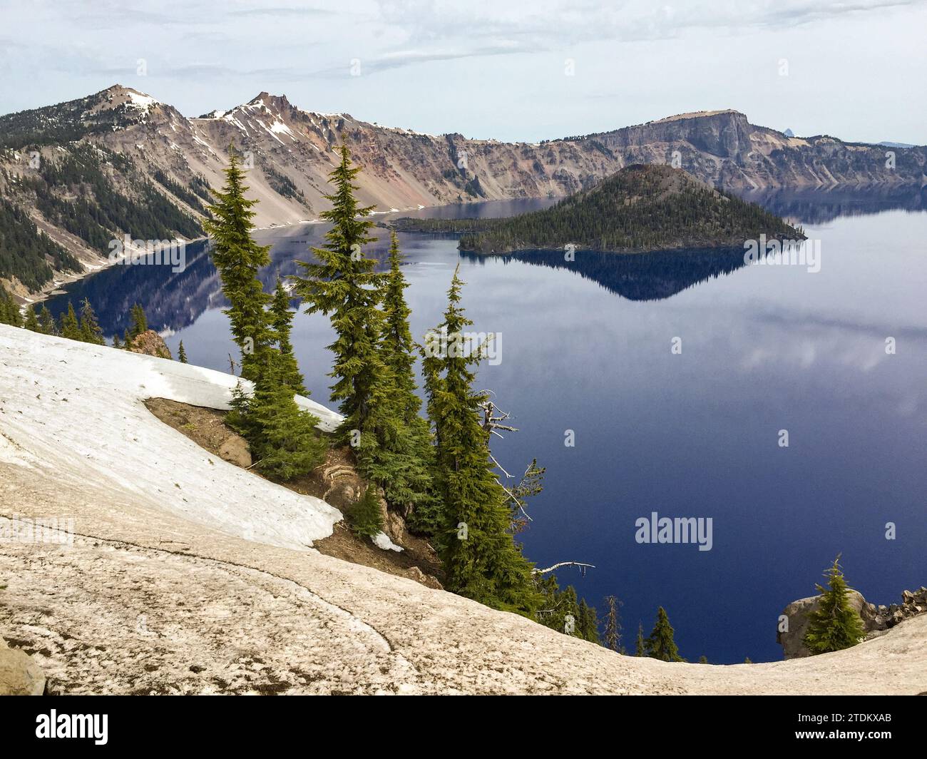 Rim Overlook at Crater Lake National Park in Oregon, USA Stock Photo ...