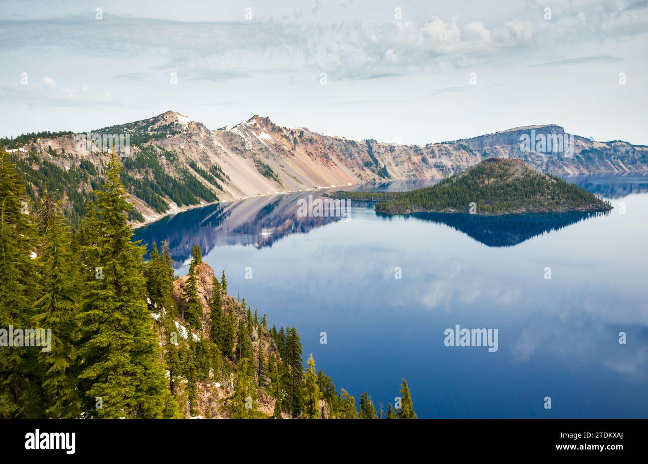Rim Overlook at Crater Lake National Park in Oregon, USA Stock Photo ...