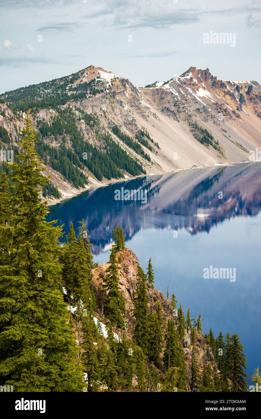 Rim Overlook at Crater Lake National Park in Oregon, USA Stock Photo ...