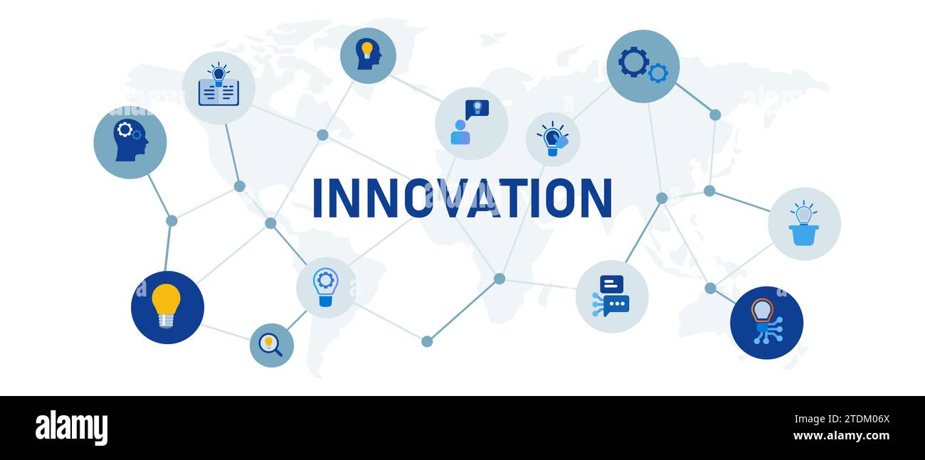 Innovation concept innovate banner header connected icon set symbol illustration Stock Vector ...