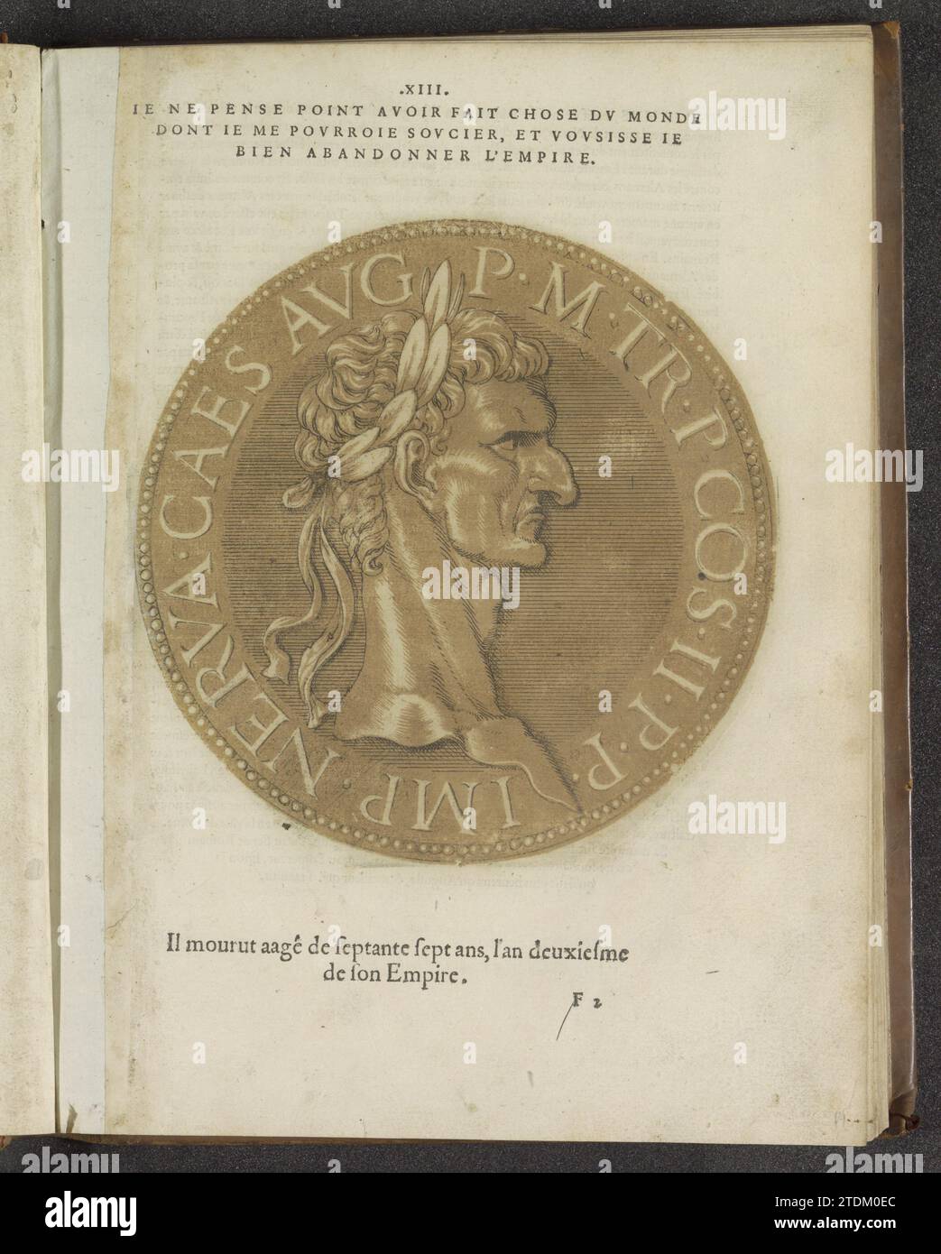 Portrait of Emperor Nerva, 1559 Portrait of Keizer Nerva, on a coin ...