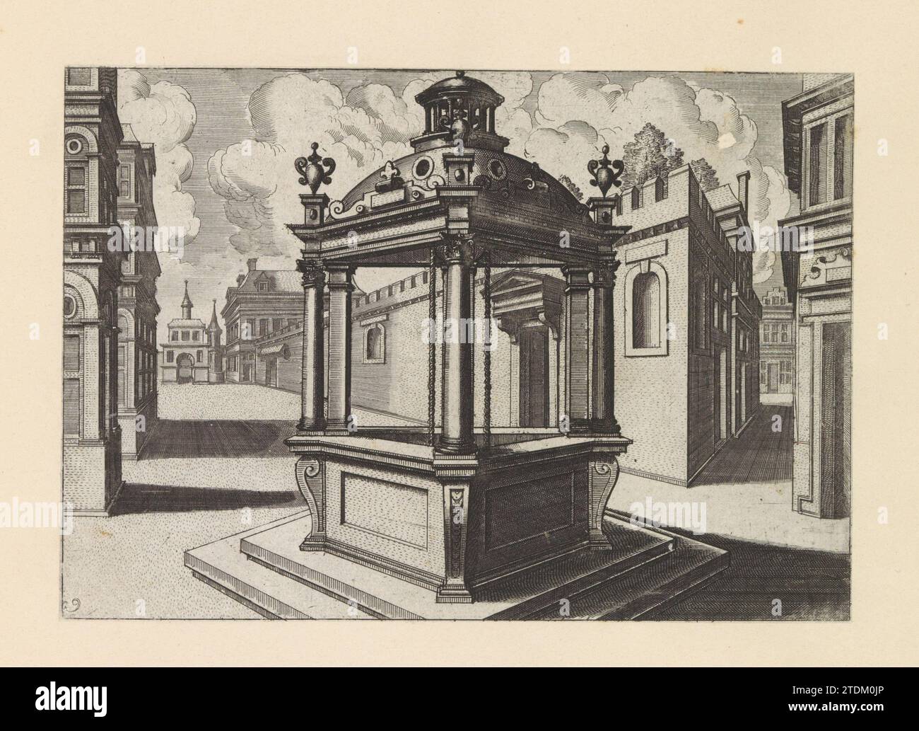 Triangular water well with dome on Klein Plein, Johannes or Lucas van ...