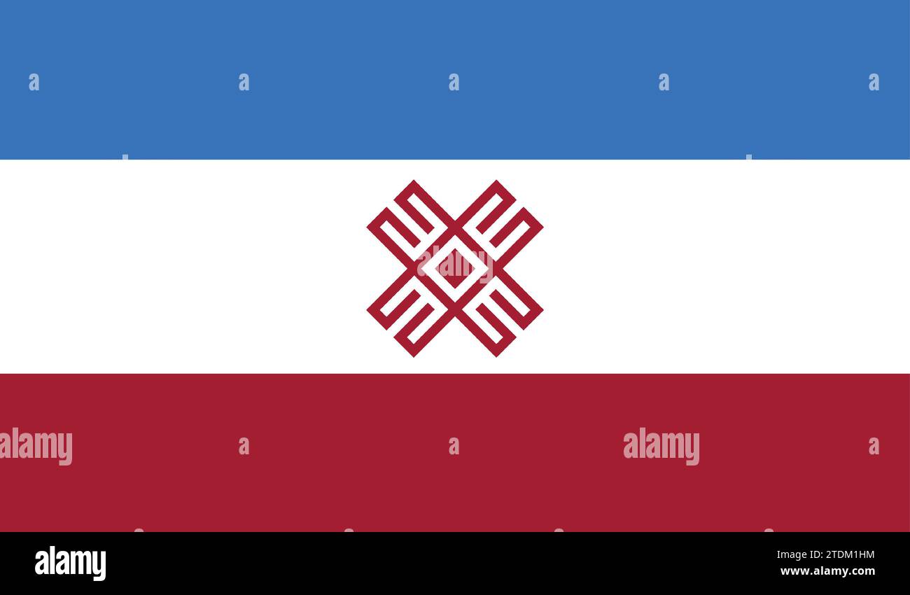 High detailed flag of Mari El. National Mari El flag. 3D illustration ...