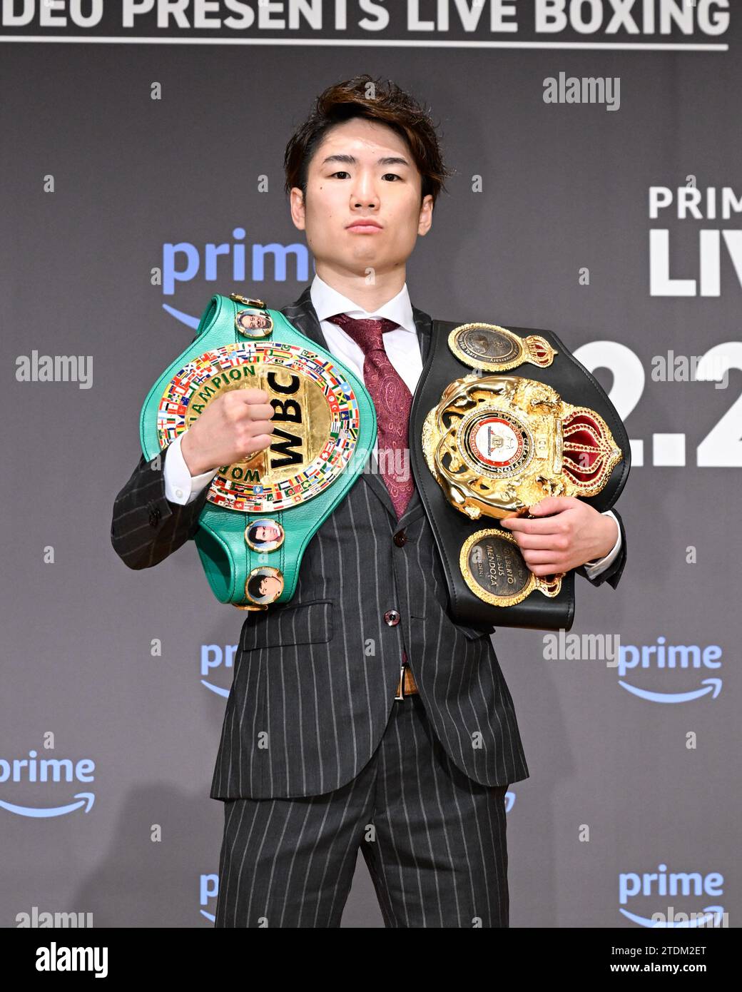 Kenshiro Teraji, Japanese professional boxer attends a press conference ...