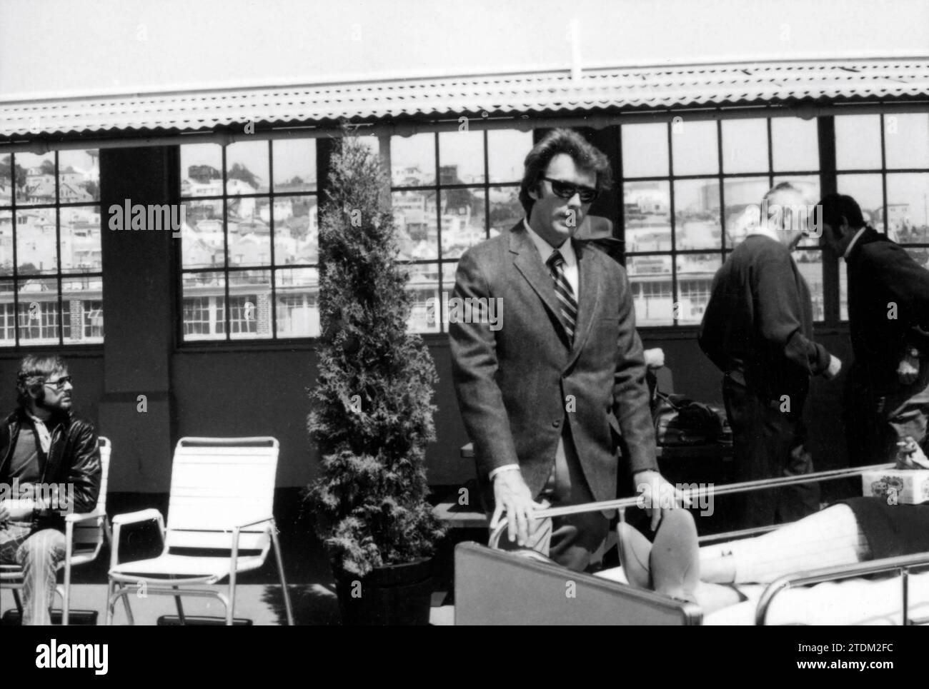 CLINT EASTWOOD on set location candid photo in San Francisco taken by ...