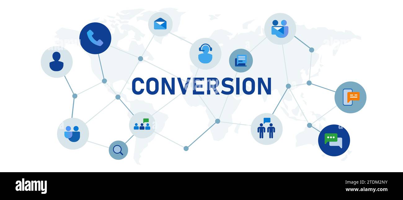 Conversion in marketing sales communication concept banner header ...
