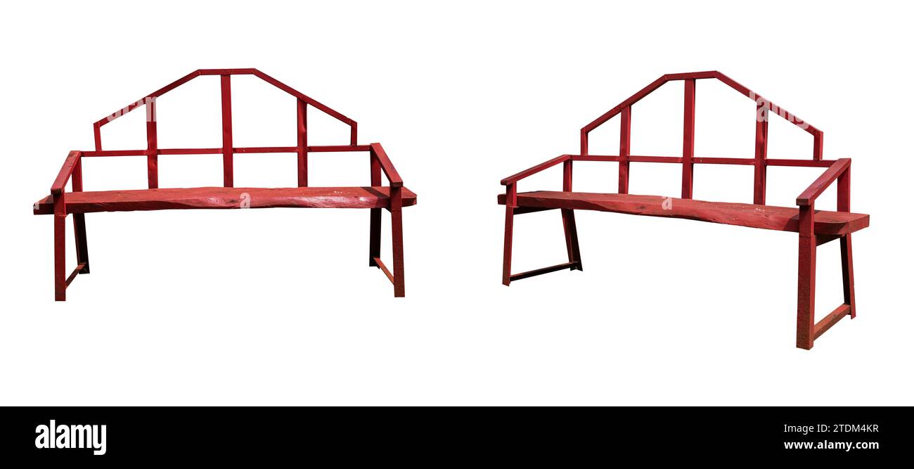 Wooden weathered old bench Cut Out Stock Images & Pictures - Alamy