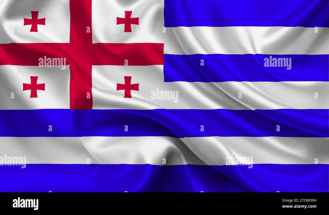 High detailed flag of Adjara. National Adjara flag. 3D illustration ...