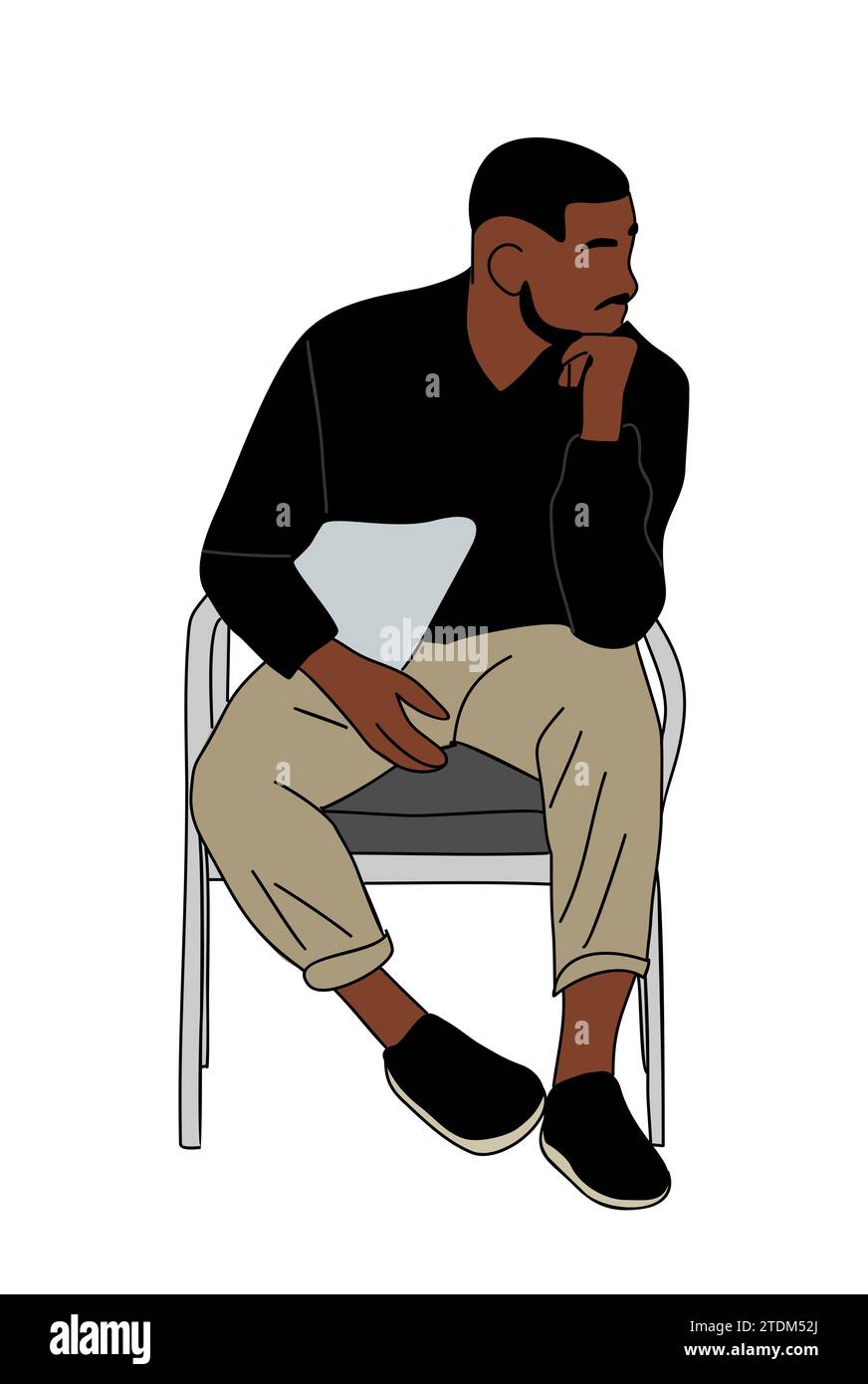 Business man sitting on office chair vector Stock Vector Image & Art ...