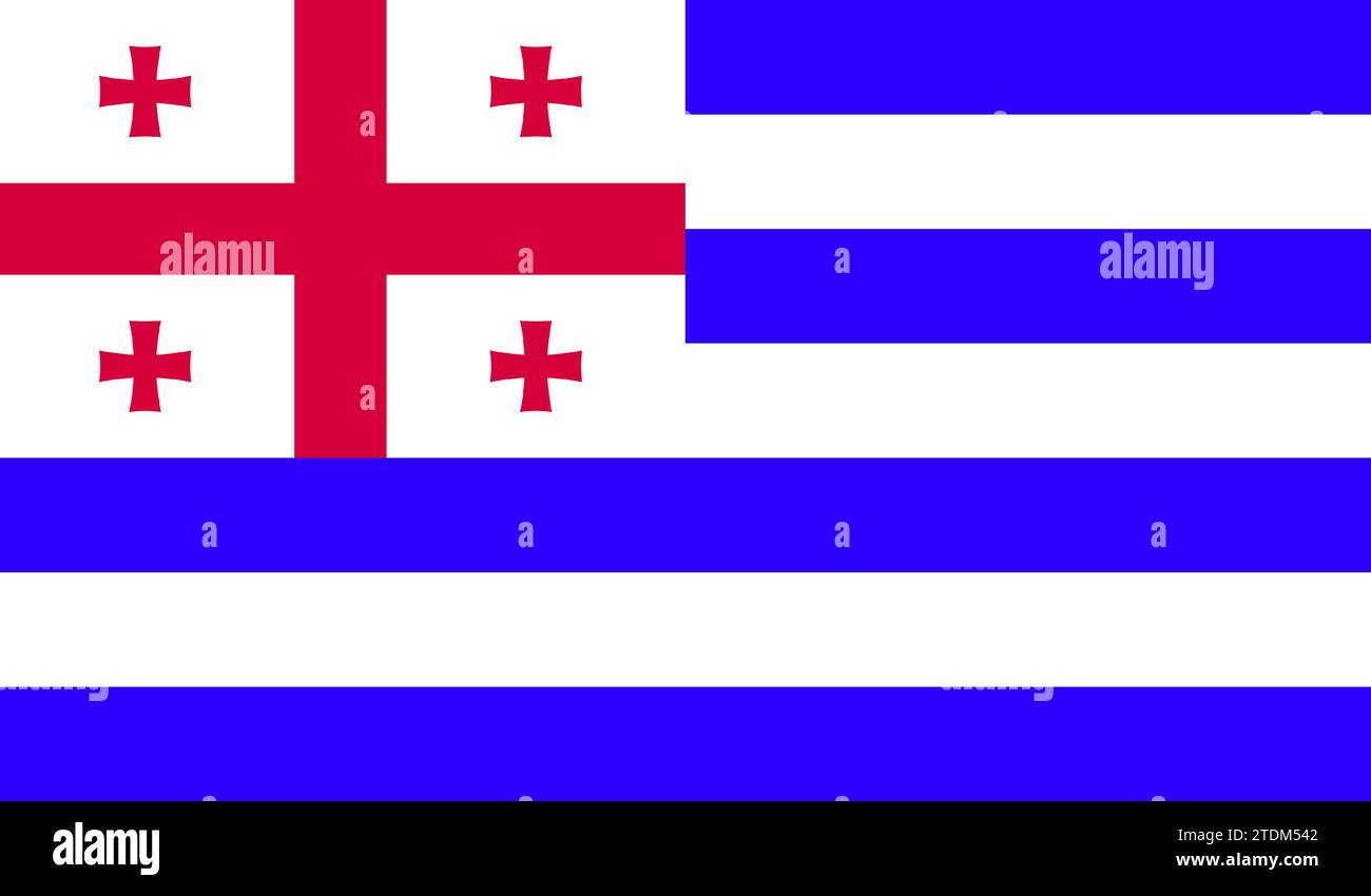 High detailed flag of Adjara. National Adjara flag. 3D illustration ...