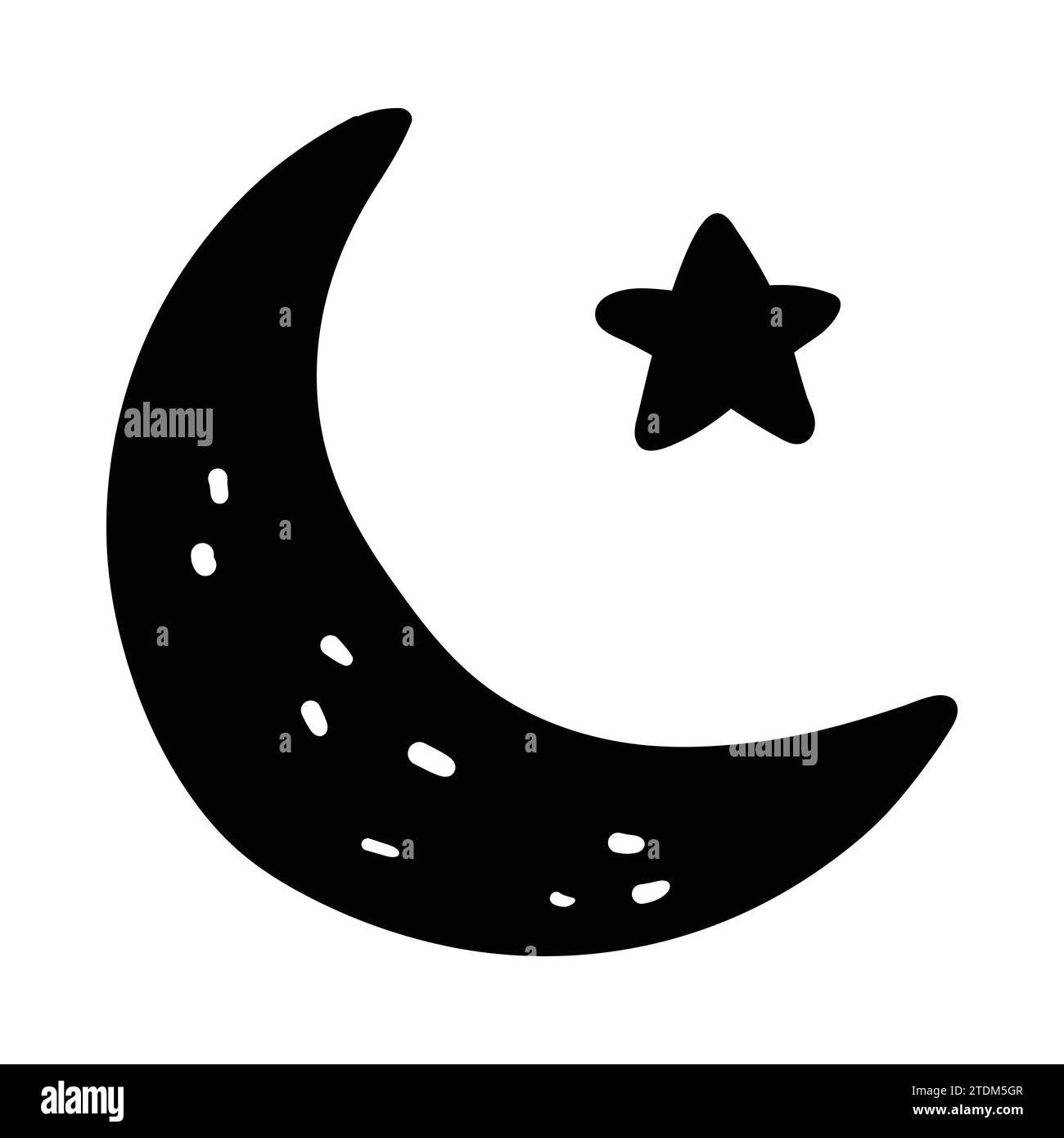 Hand drawn crescent moon line art, Vector Illustration for Ramadan ...