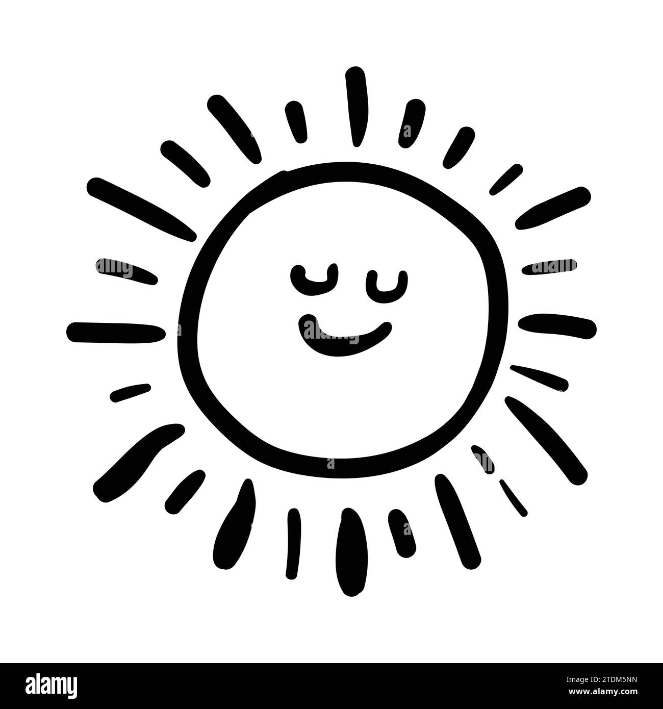 Vector of doodle sun. Hand drawn sketch, doodle elements isolated on white background Stock ...