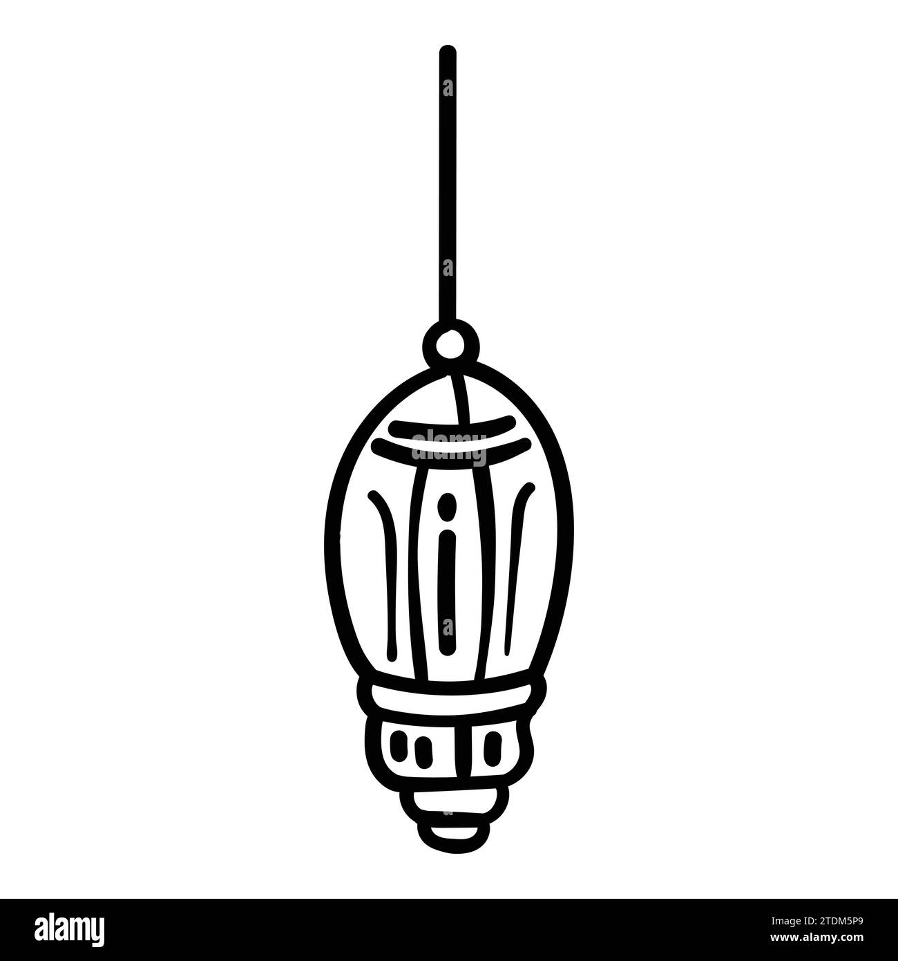 Ramadan Kareem hanging lantern, lamp line icons. Arabian design element ...