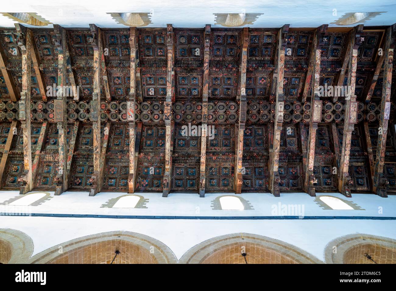 wooden plafond of the Cathedral of Saint Gerlandof in Agrigento, Sicily ...