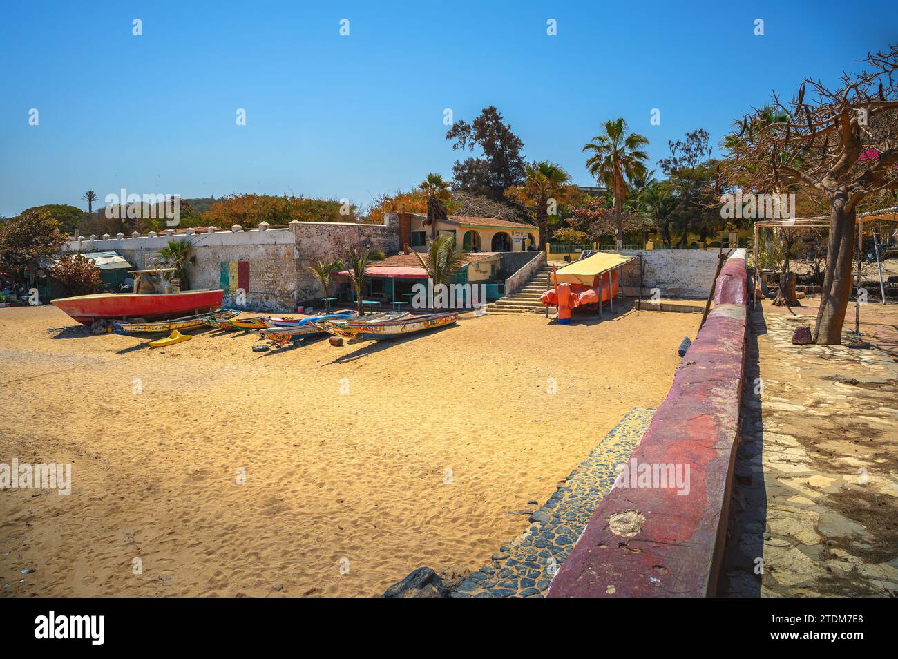Historic city on the Goree island near Dakar, Senegal, Africa Stock ...