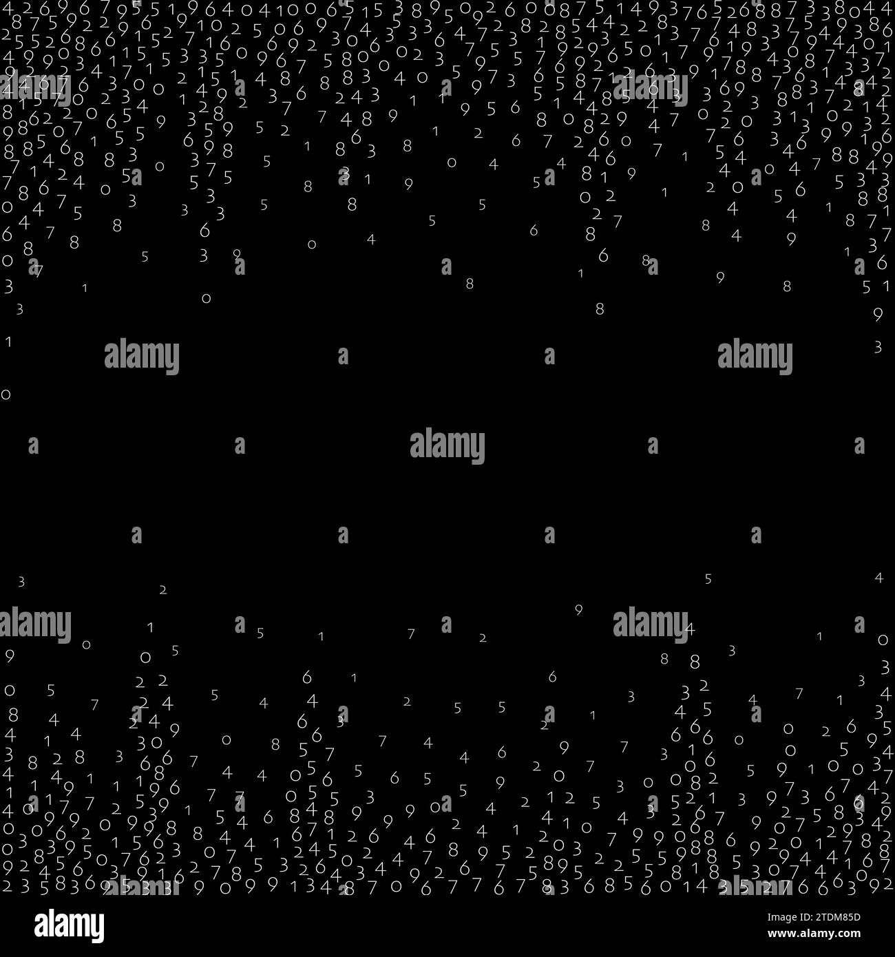 Falling numbers, big data concept. Binary white flying digits. Amazing ...