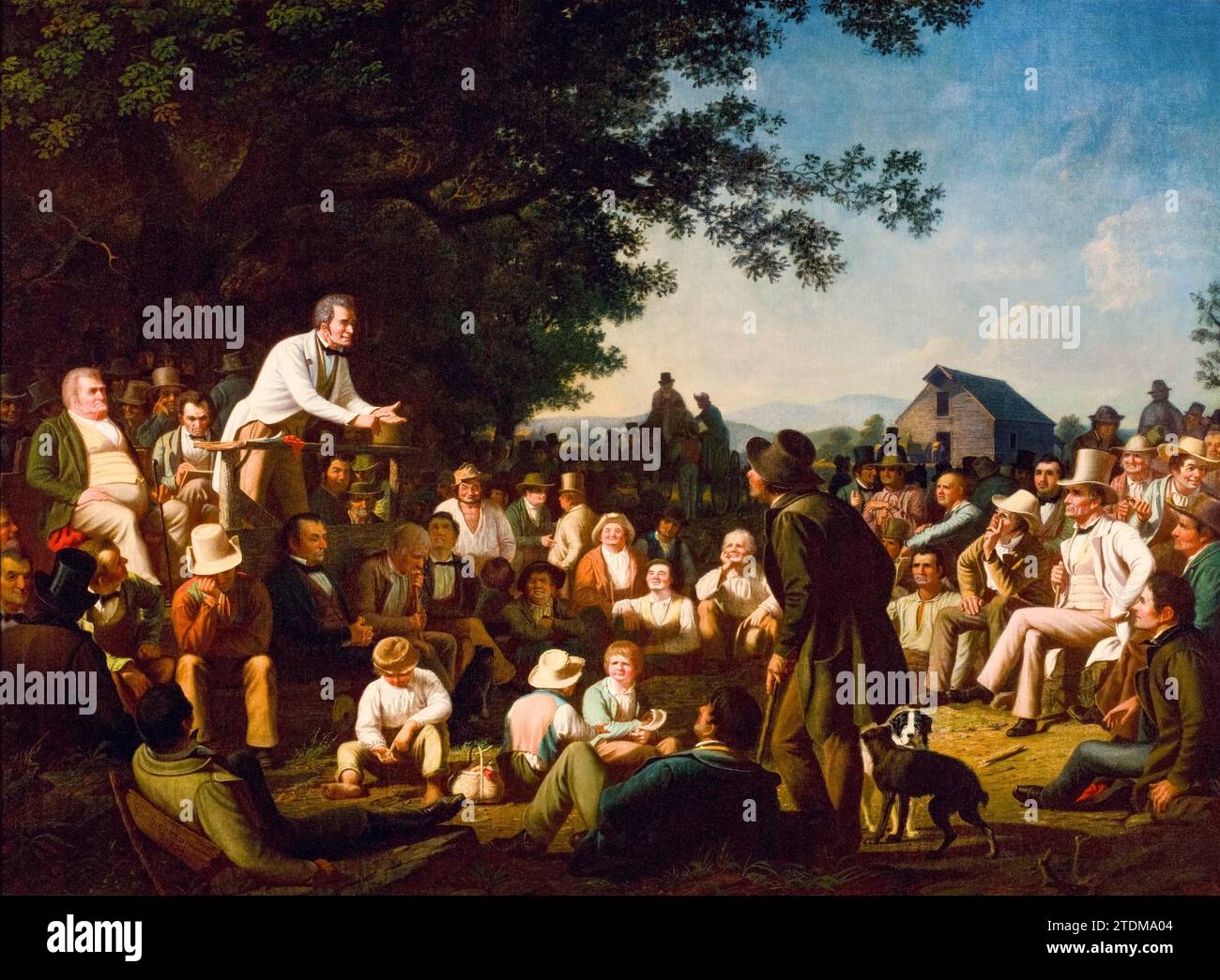 George Caleb Bingham, Stump Speaking, painting in oil on canvas, 1853 ...