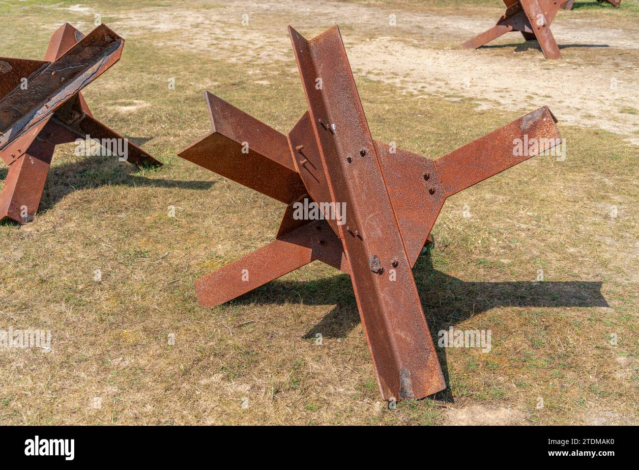 Anti-tank obstacles at Utah Beach which was one of the five areas of ...