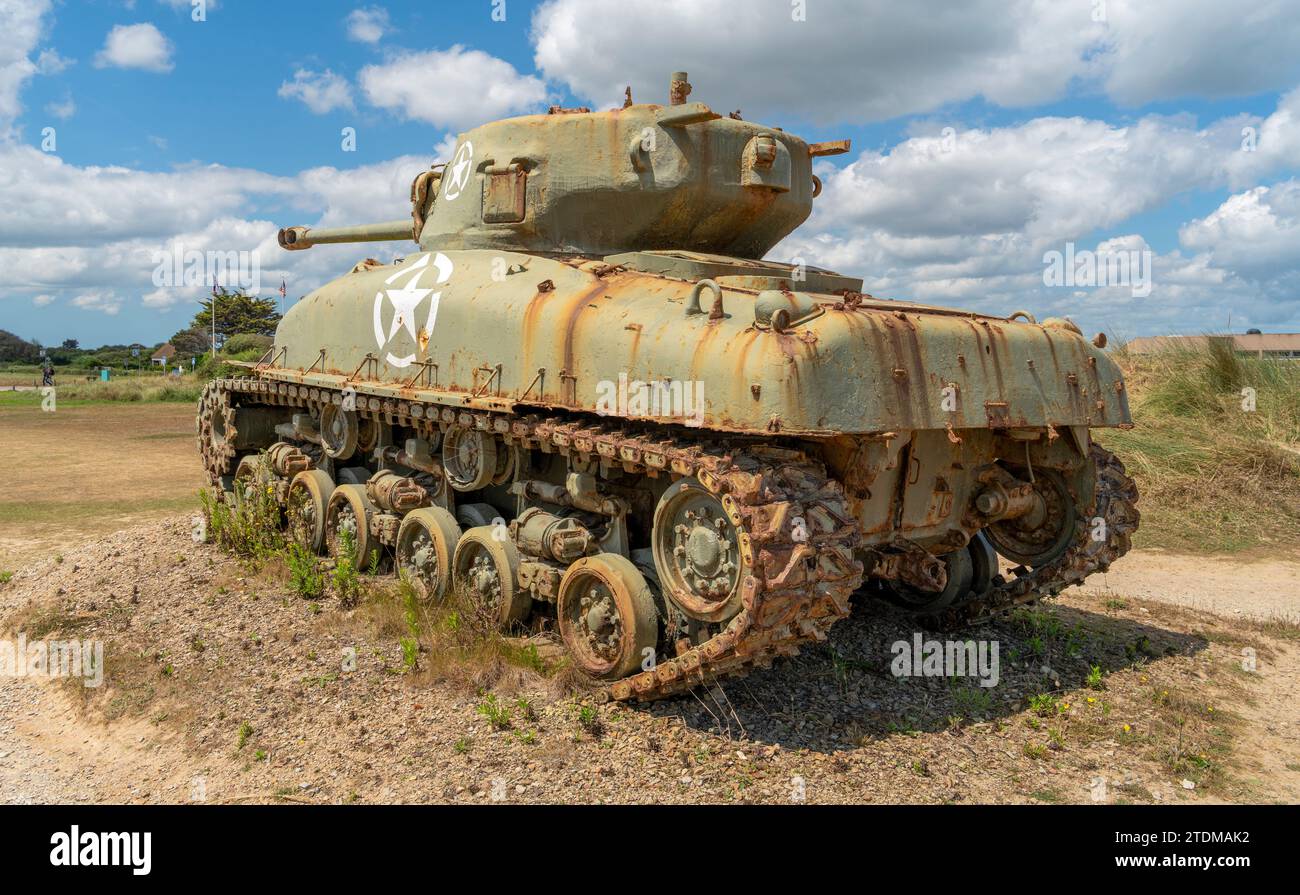 Historic tank at Utah Beach which was one of the five areas of the ...
