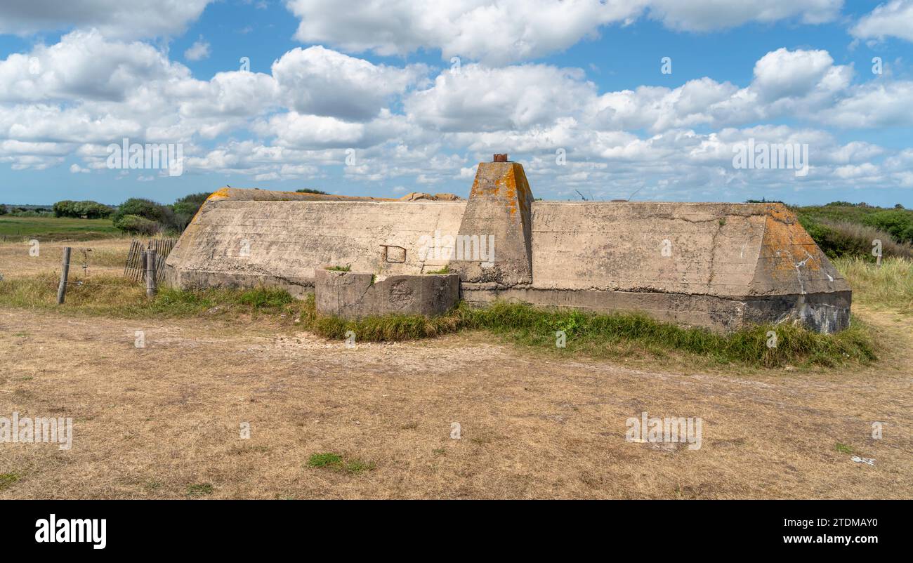 Gun emplacement at Utah Beach which was one of the five areas of the ...