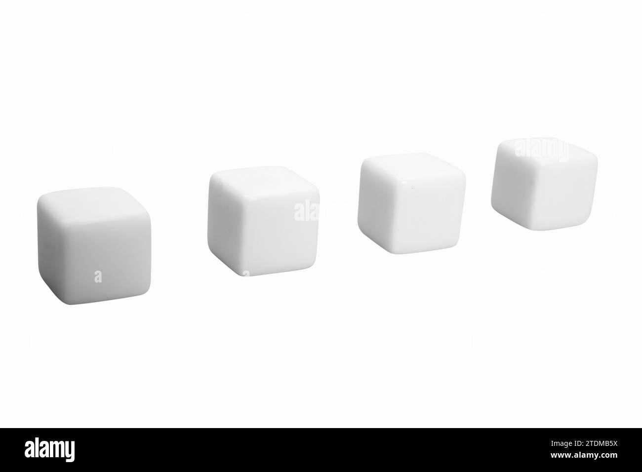 Closeup view of small cubes isolated over a white background Stock ...