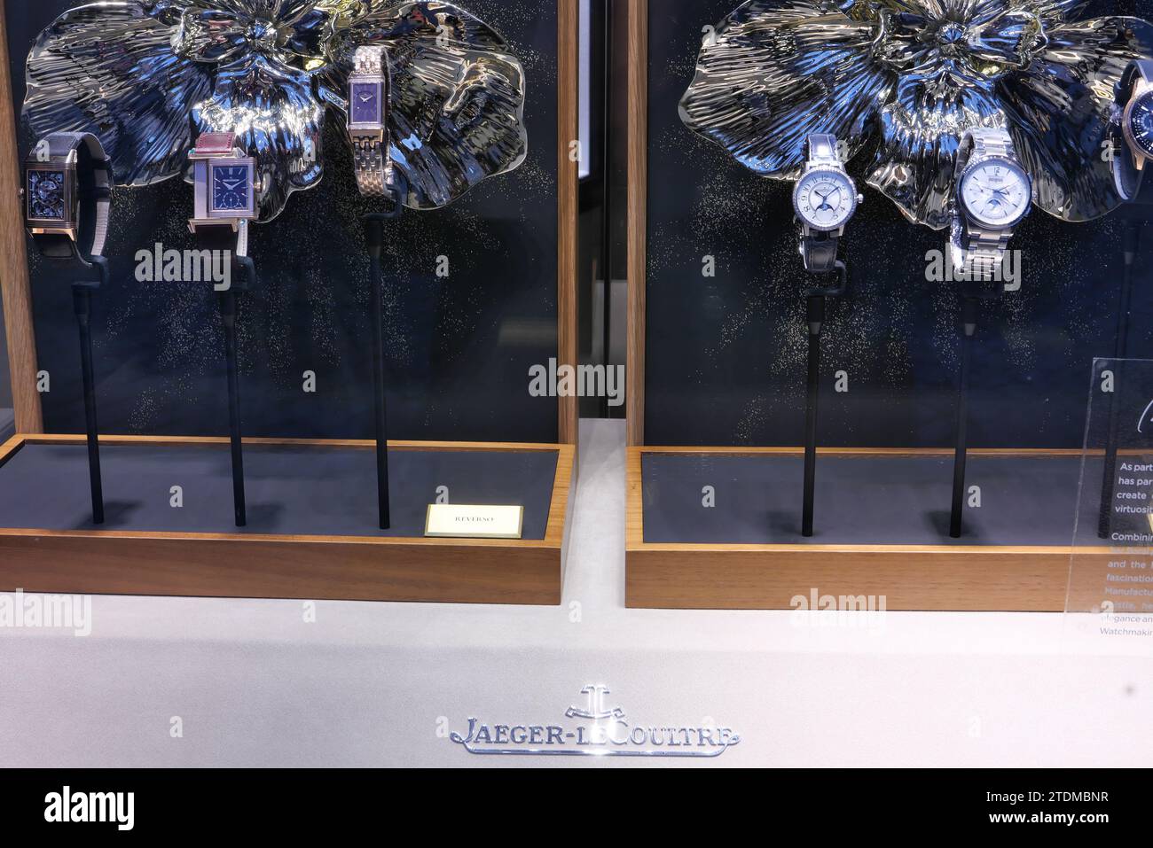 LUXURY WATCHES ON DISPLAY INSIDE THE JAEGER LECOULTRE FASHION BOUTIQUE ...