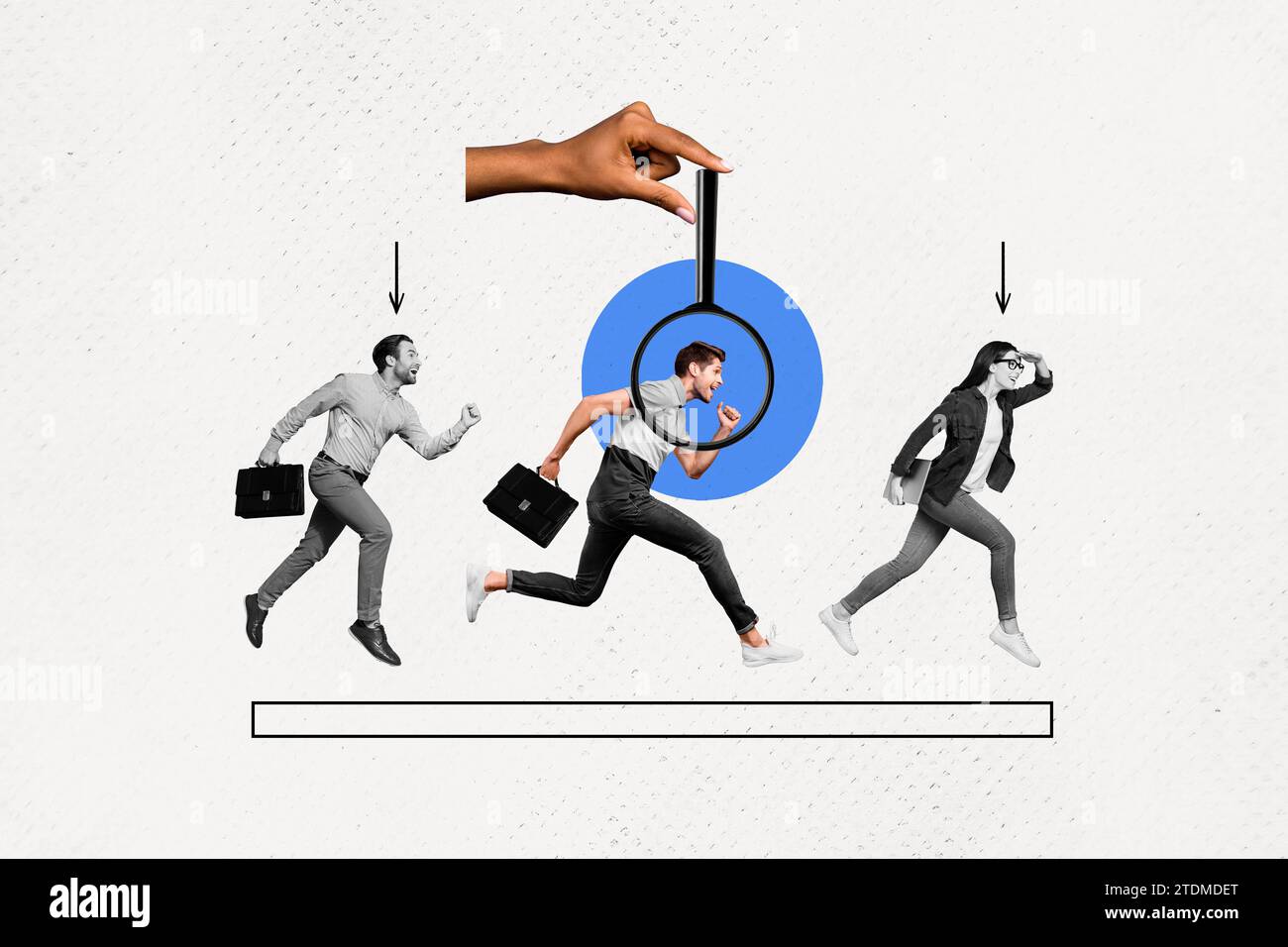 Creative collage photo poster banner three running person ...