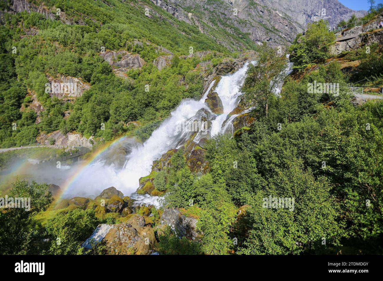 Norway mountains: river and falls from the BRIKSDAL glacier melting ...