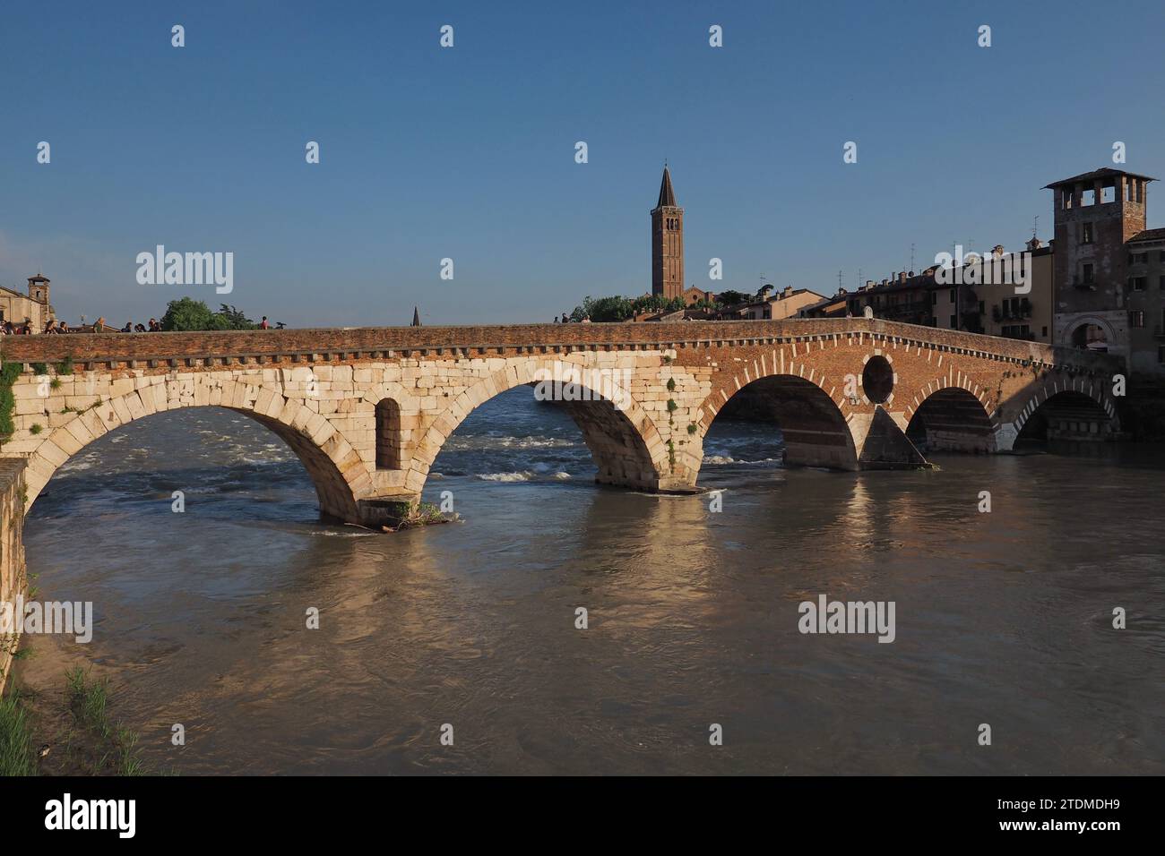 Verona, ponte Pietra bridge Stock Photo - Alamy