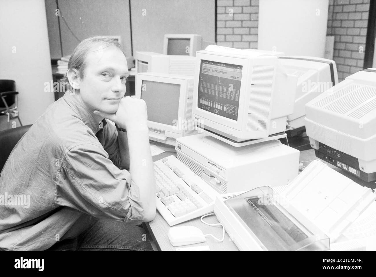 Man behind computer, 00-00-1989, Whizgle News from the Past, Tailored ...